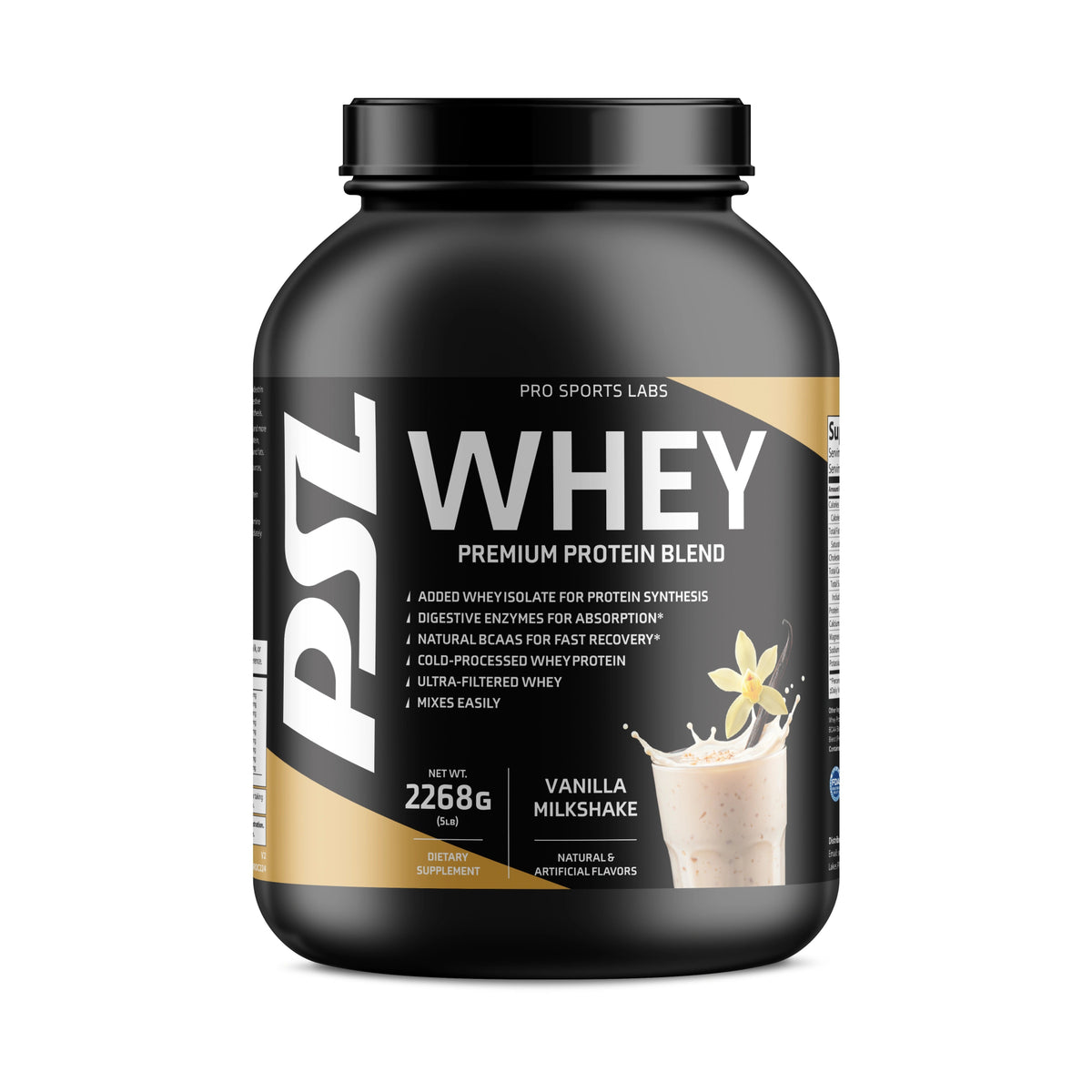 Whey Protein Vanilla 5lb – Supports Muscle & Recovery – Pro Sports Labs